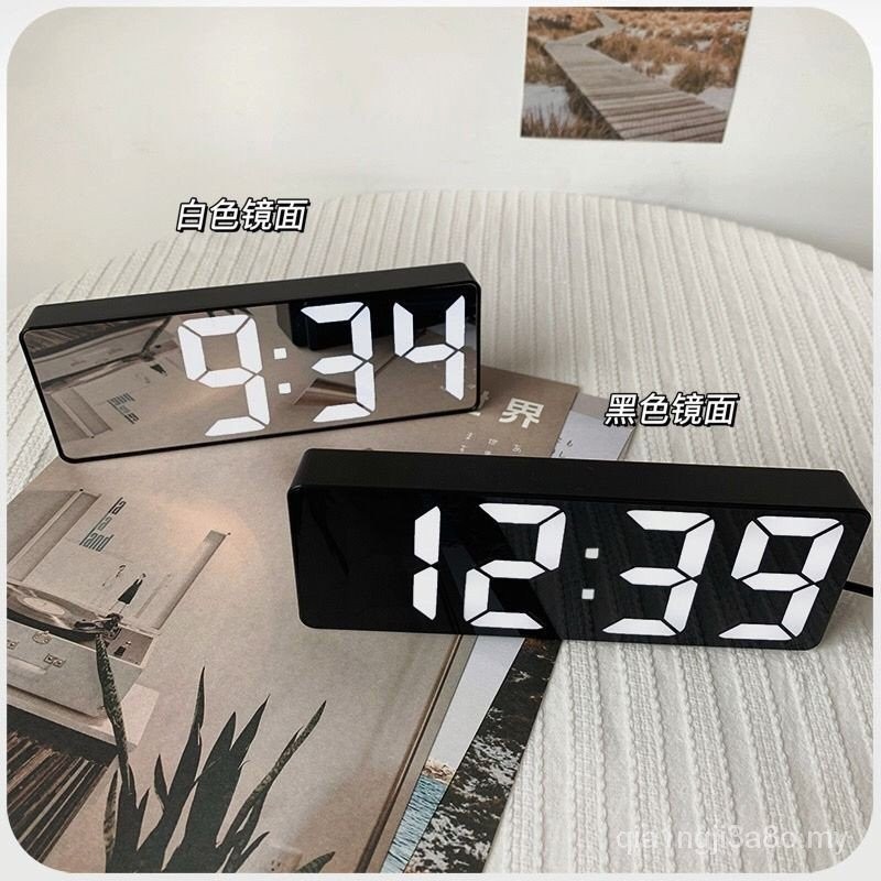 Luminous Mirror Clock ins Desktop Clock Timetable Pendulum Desktop ...