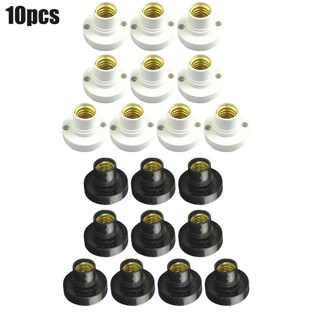 10Pcs E14 Light Bulb Socket Screw Lamp Surface Fixing Base Holder ...