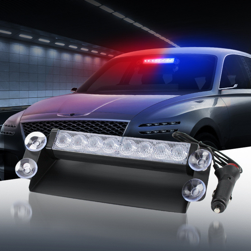 8led Shovel Light Car Suction Cup Strobe Light Front Rear Glass Strobe ...