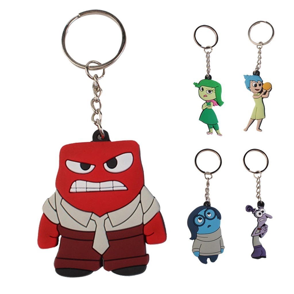 PVC Disney Inside Out 2 Keychain Sadness Disgust Anger Joy Figure Bag ...
