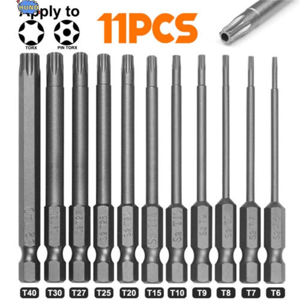 11pcs Torx Screwdriver Bit Set Hex Security Magnetic Head 75MM Extra Long | Shopee Malaysia