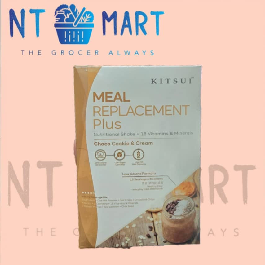 KITSUI Meal Replacement + Choco Cookie & Cream 30gX15s (HALAL) | Shopee ...