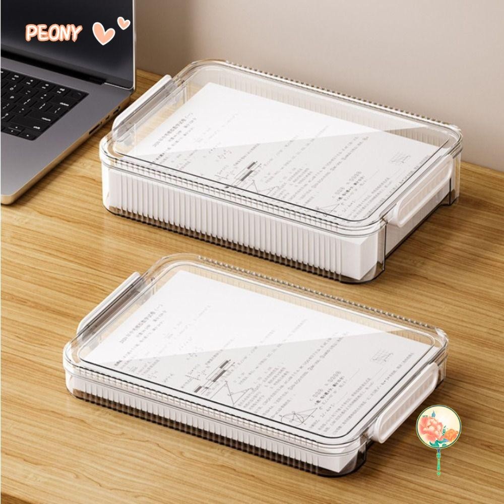 PEONY-HOME Paper Storage Box, Dustproof Large-Capacity Paper Sorting ...