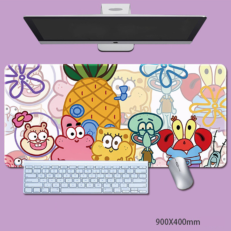 Spongebob SquarePants Mouse Pad Girls Cute Cartoon Oversized Thickened ...