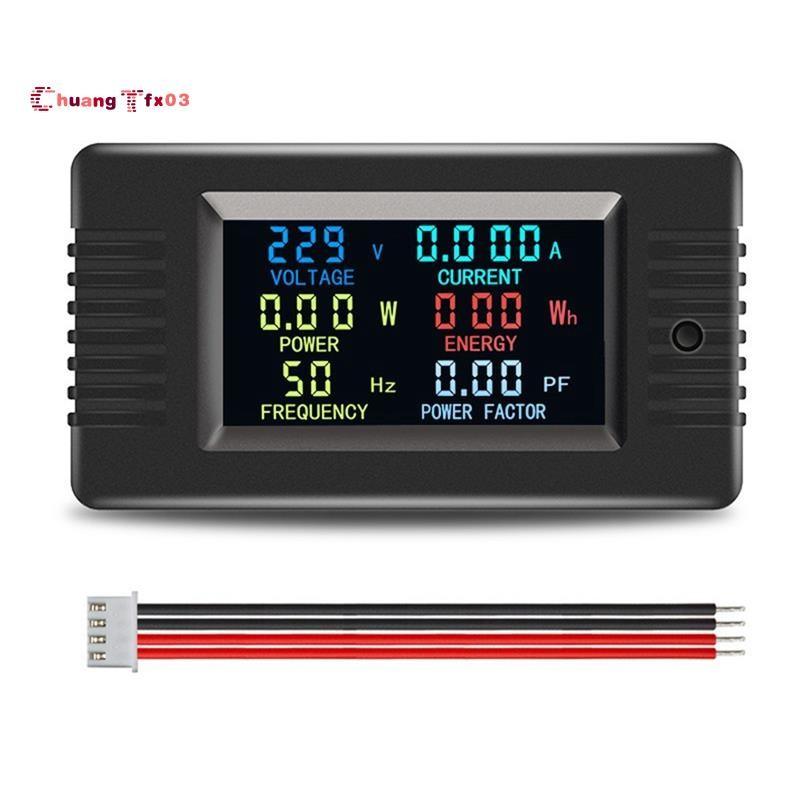 Peacefair PZEM-022-VH Single-Phase 6in1 AC Volt Amp Meter Color Screen ...