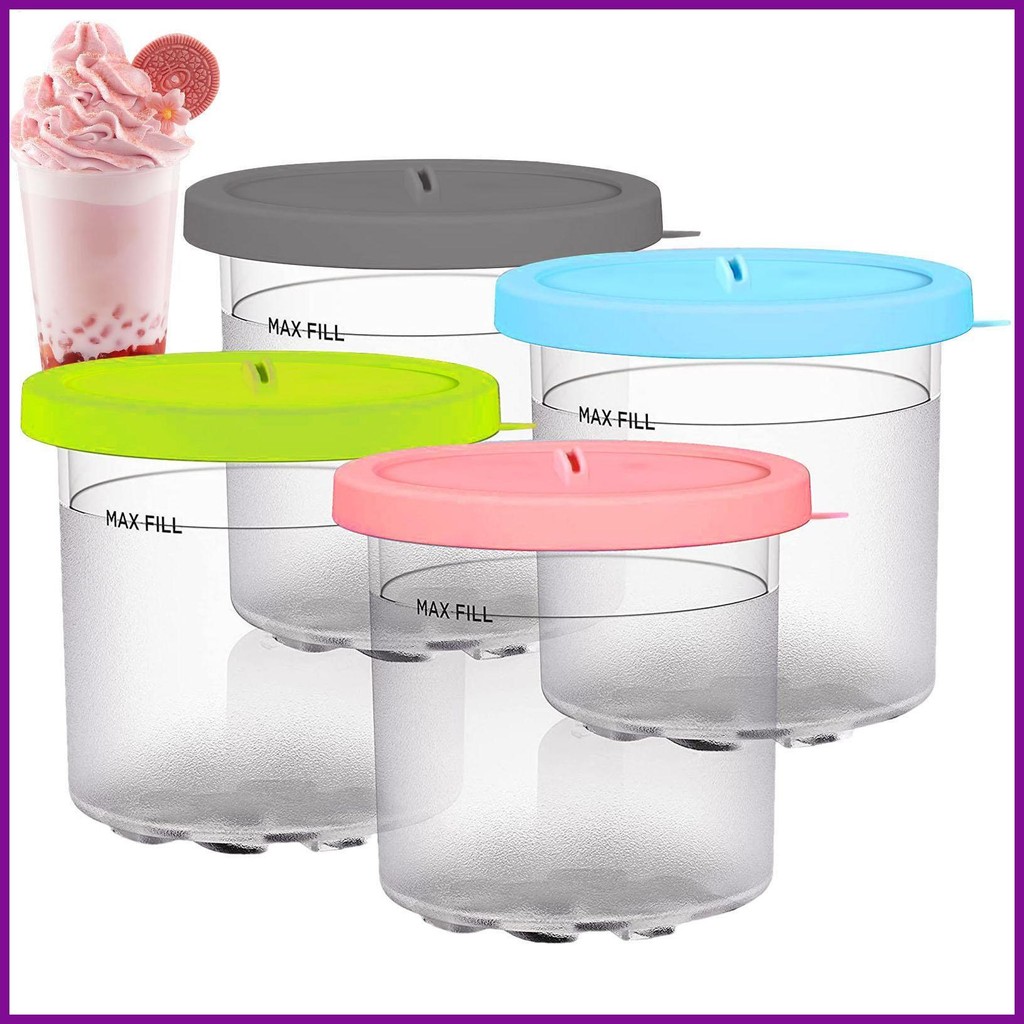 Ice Cream Pint Container Reusable Ice Cream Jar with Lid Safe and ...