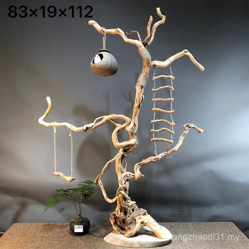 Handmade Parrot Rack Standing Rack Pole Bird Rack Log Bird Stand Branch ...