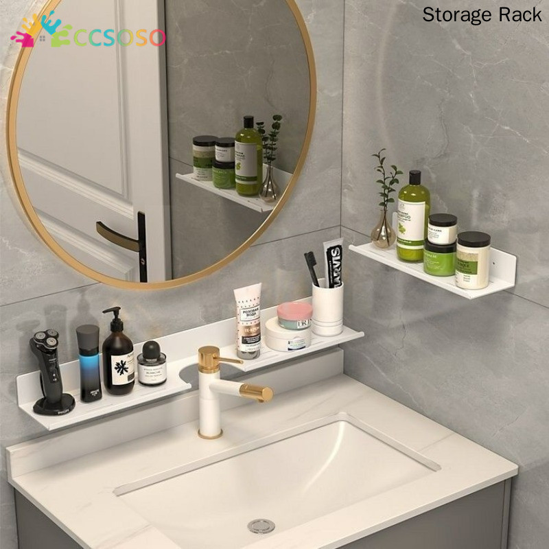 Wall-mounted Bathroom Storage Rack Kitchen Sink Mirror Front Rack ...
