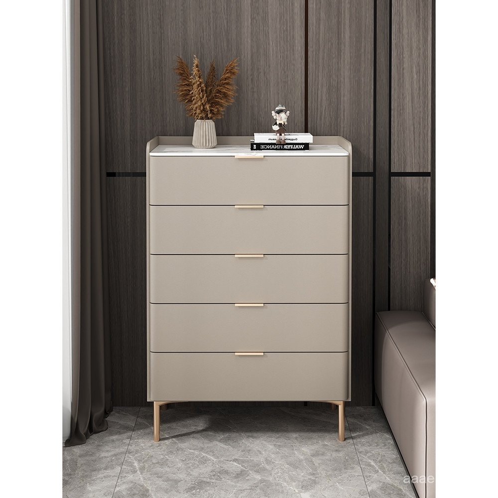 Italian Slate Chest of Drawers Solid Wood Light Luxury Drawers Modern ...