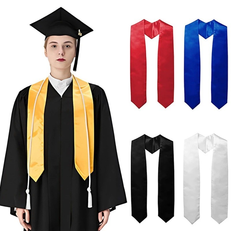 Graduation Shawl Satin Belt Adult Graduation Party Solid Color ...