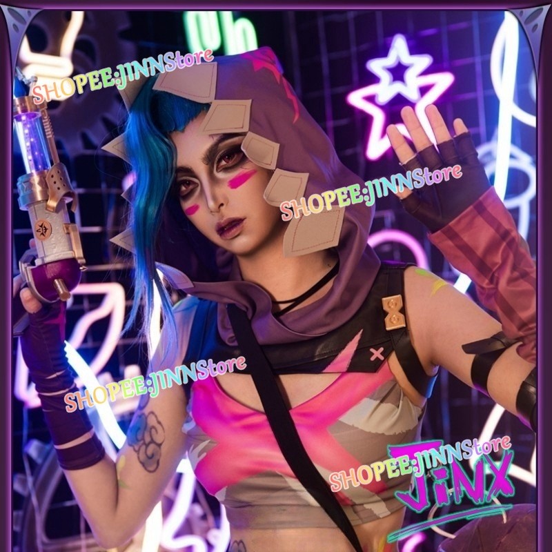 - JINN - LOL Arcane Game Jinx Cosplay Costume&Wig Arcane Fractured Jinx ...