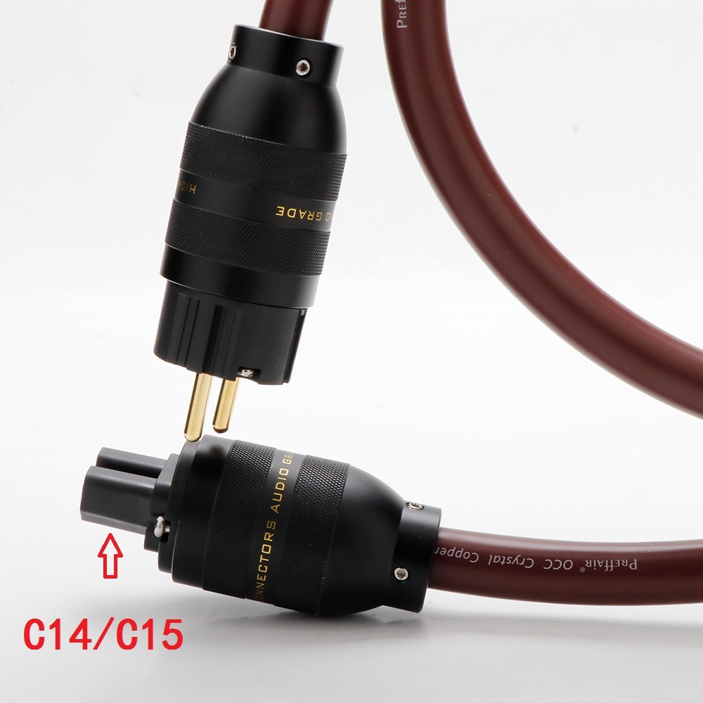 Hifi Power Cord Cable, EU/US Power Plug, IEC C15 Female Power Connector ...