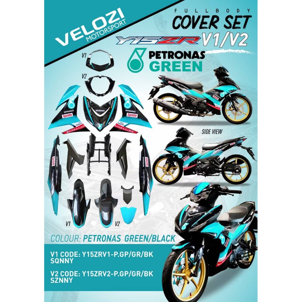 STICKER TANAM !! VELOZI APIDO Y15ZR FULL BODY COVERSET LIMITED Y15 V1 ...