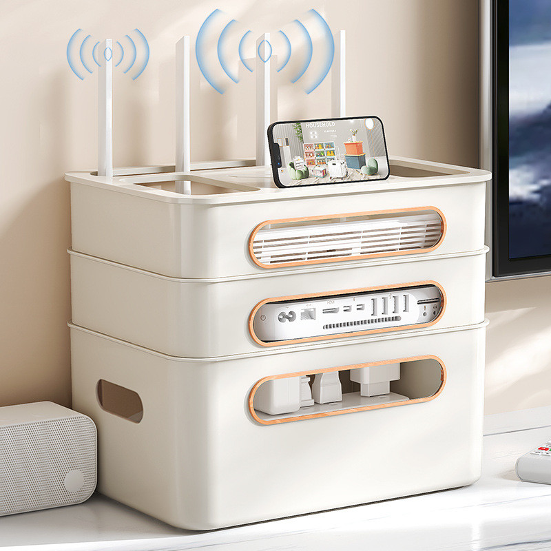 WiFi Socket TV Set-Top Box Storage Rack Wireless Cable Organizer Router ...