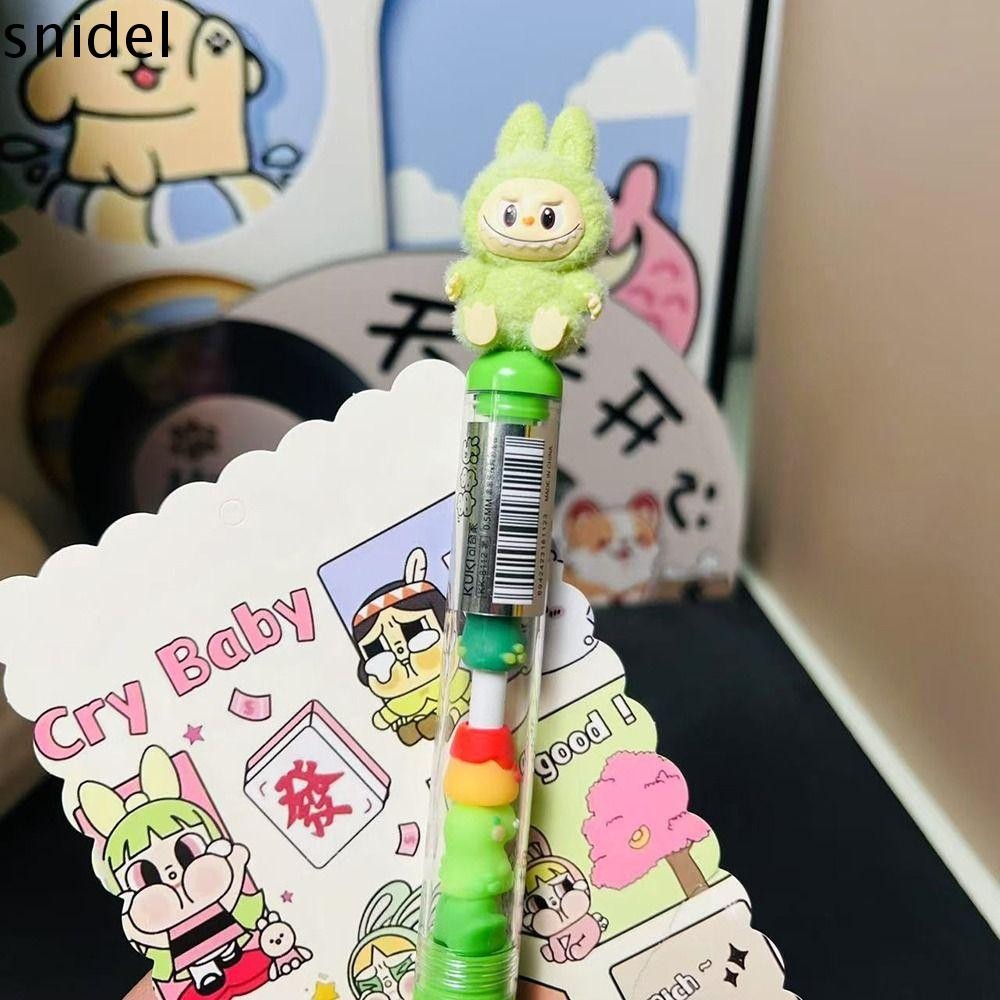 SNIDEL Lazy yoga labubu Gel Pen, Black Ink Soft Grip Flocking Labubu ...