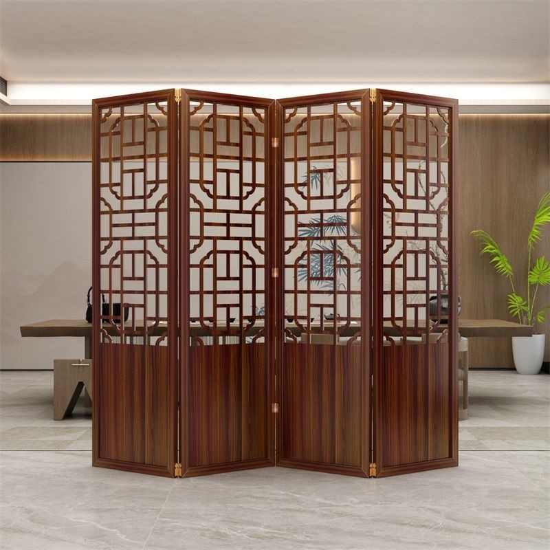 Chinese Style Single Fan Foldable Movable Screen Partition Living Room ...