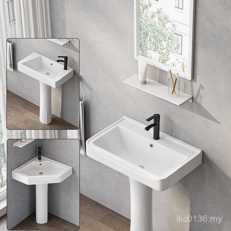Floor-standing Column Type Ceramic Triangle Mini Washbasin Integrated ...