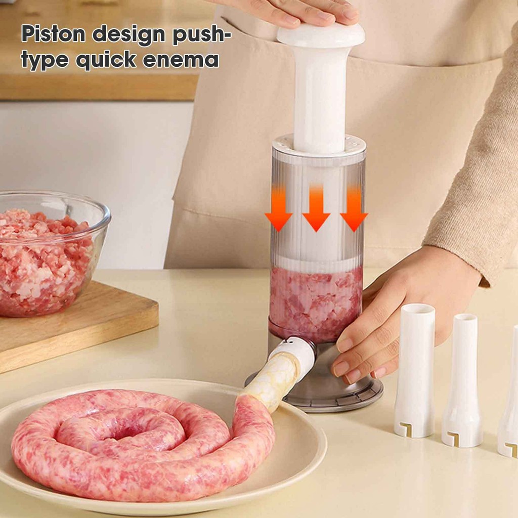 KKW Quick Sausage Stuffer with 4 Sizes of Tubes - Easy to Use Sausage ...