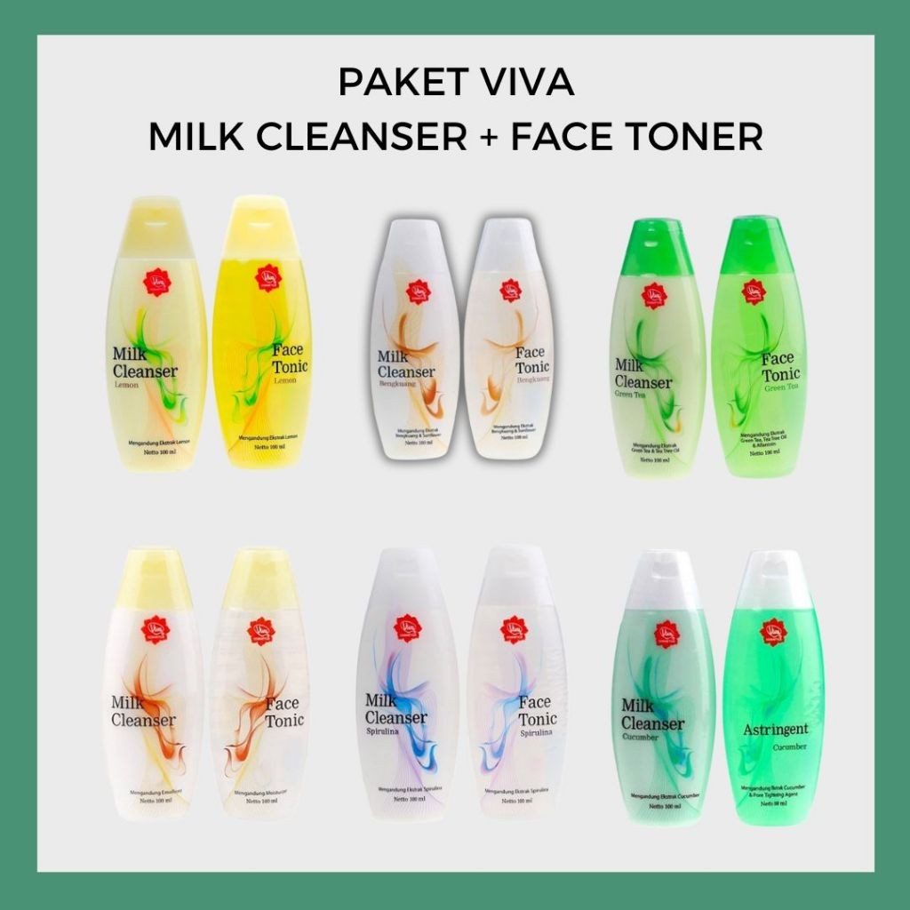 Viva Milk Cleanser Package 100Ml + Face Tonic 100Ml | Spirulina ...