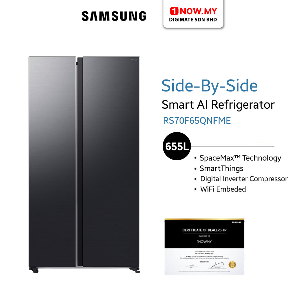 SAMSUNG 655L Inverter Side By Side Refrigerator RS70F65QNFME ...