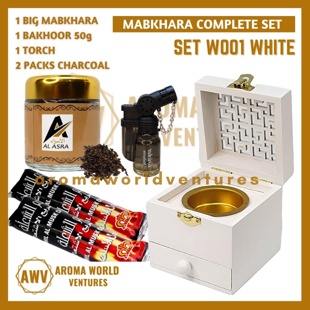 SET W001 BLACK, GOLD & WHITE / Single Mabkhara And Full Set, In Sets ...