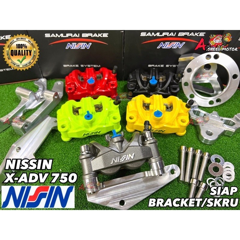 🔥 NISSIN X-ADV 750 CALIPER 4POT SIAP BRACKET SKRU DEPAN BELAKANG FRONT REAR SAMURAI PUMP Y15ZR ...