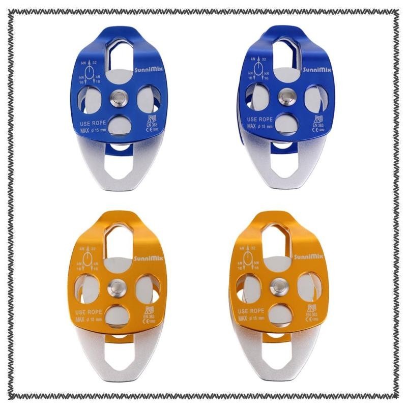 [MCA] 2 Pieces 32KN Large Double Pulley Ball Bearing & for Rope Access ...