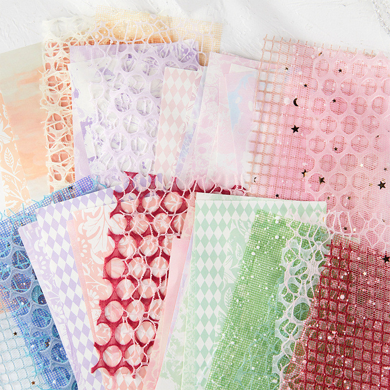 ENWEI 15 Pcs [Crystal Dream Series] Aesthetics Journal Material Paper ...
