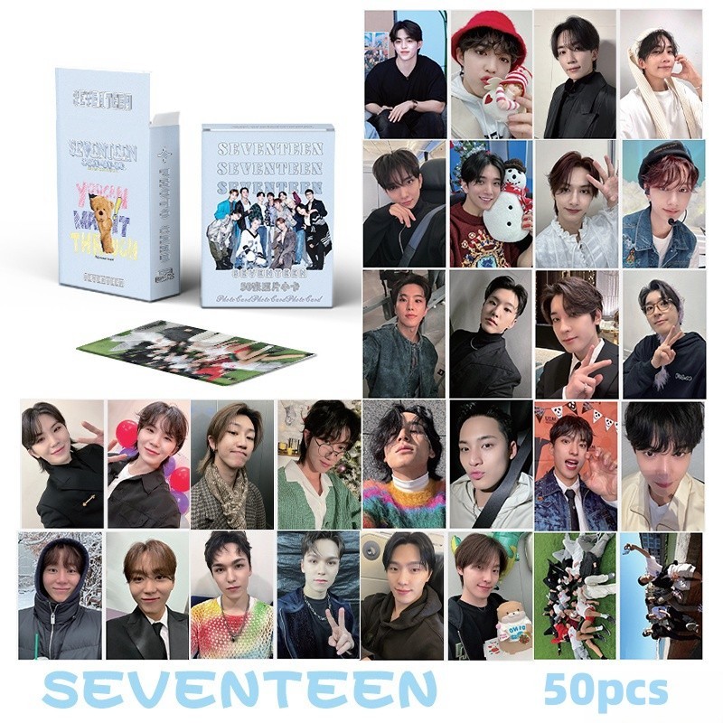 50-119pcs SEVENTEEN Holographic Laser LOMO Cards Joshua S.Coups Hoshi Mingyu JEONGHAN JUN The8 ...