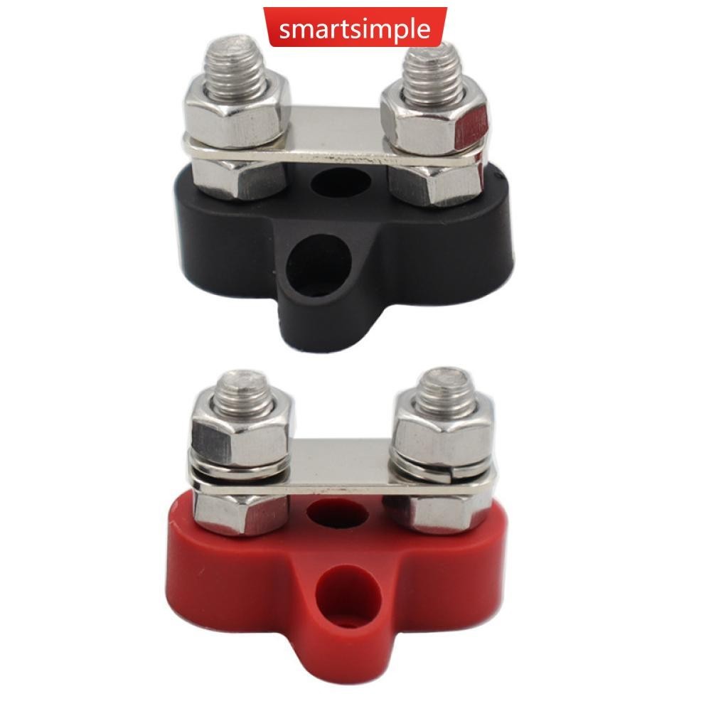 SMARTSIMPLE M6 M8 DC 48V Terminal Block Stud Busbar Stud Positive Negative Junction Fixed Wiring ...