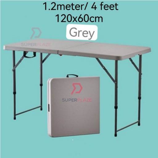 Grey 2x4 Feet Foldable Banquet Table Portable Briefcase Exhibition ...