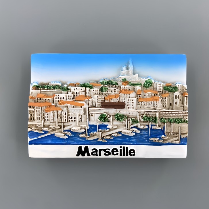Old Port of Marseille, France Refrigerator Magnets 3D Resin Handmade ...