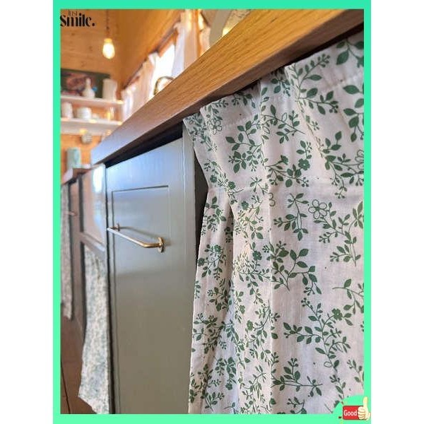 langsir sliding door langsir dapur Pintu kabinet bunga daun hijau ...