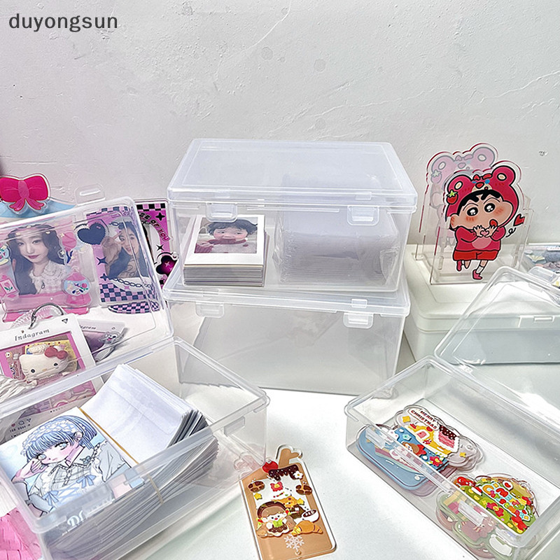 (duyongsun) INS Transparent Plastic Storage Box Photocards Holder Desk ...