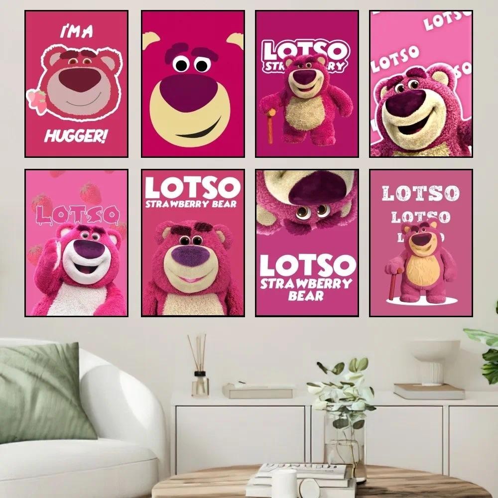 MINISO Disney Lotso Bear Poster Cute Wall Art for Bedroom Living Room ...
