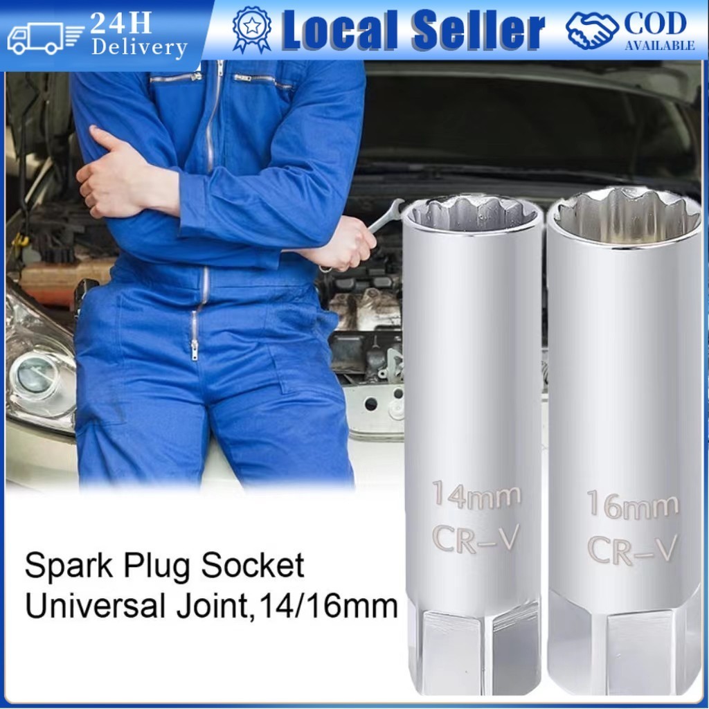 14/16mm Magnetic Spark Plug Socket Sparkplug Remover Automobile Engine ...