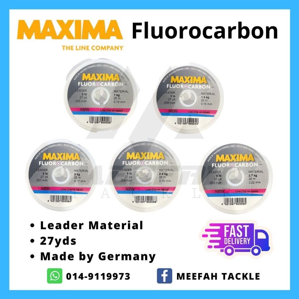 MAXIMA Fluorocarbon Leader 2lb/ 3lb/ 4lb/ 5lb/ 6lb 25m - Leader ...