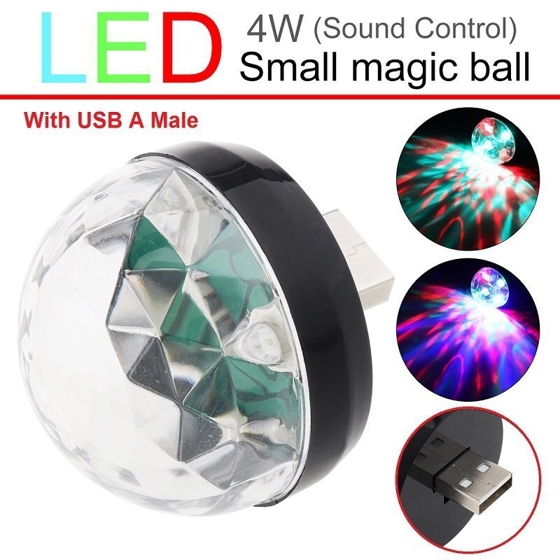 Mobile USB Stage Light Mini LED Crystal Small Magic Ball 4W | Shopee ...