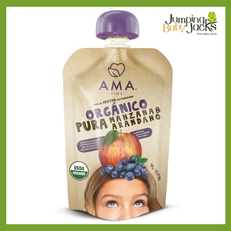 AMA Time Organic Apple & Blueberry Puree (6m+) | Shopee Malaysia