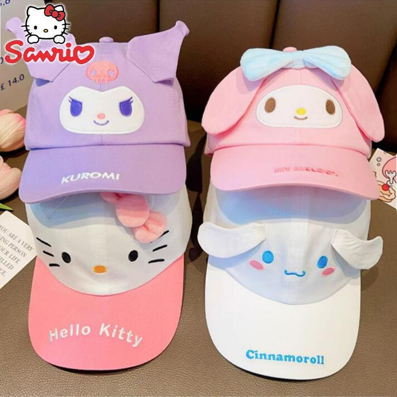 Sanrio Kawaii Hello Kitty Cap Girls Kuromi Cinnamoroll Hat Female ...