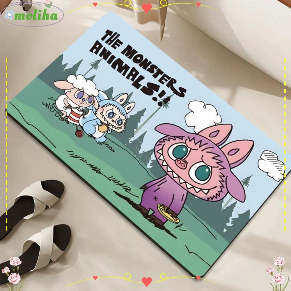 MOLIHA Labubu Bathroom Floor Mat, Anti-Slip Hotel Decor Mat Cute L ...