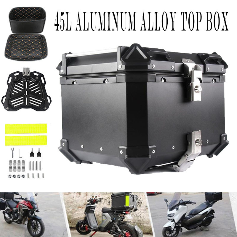 Motorcycle Aluminum Top Box 45L Logo X Design Kotak Motosikal Peti ...
