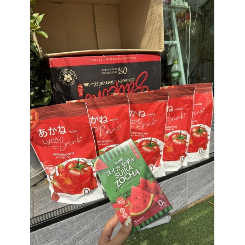 (5 Free 1) Akane Lyco Brink Glutathione Tomato Brew Powder Plus ...