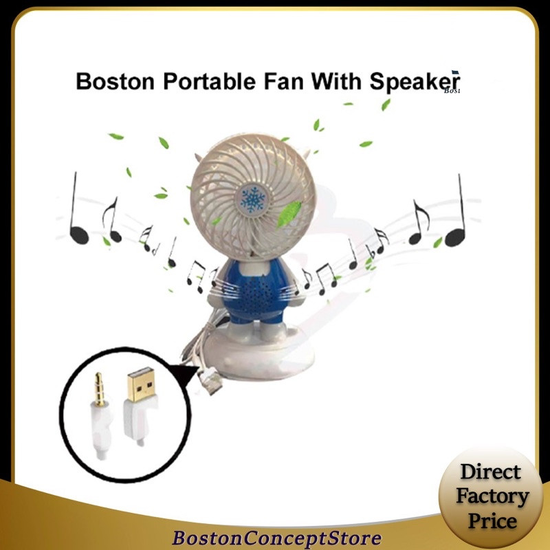 Boston Portable Fan With Speaker | Shopee Malaysia