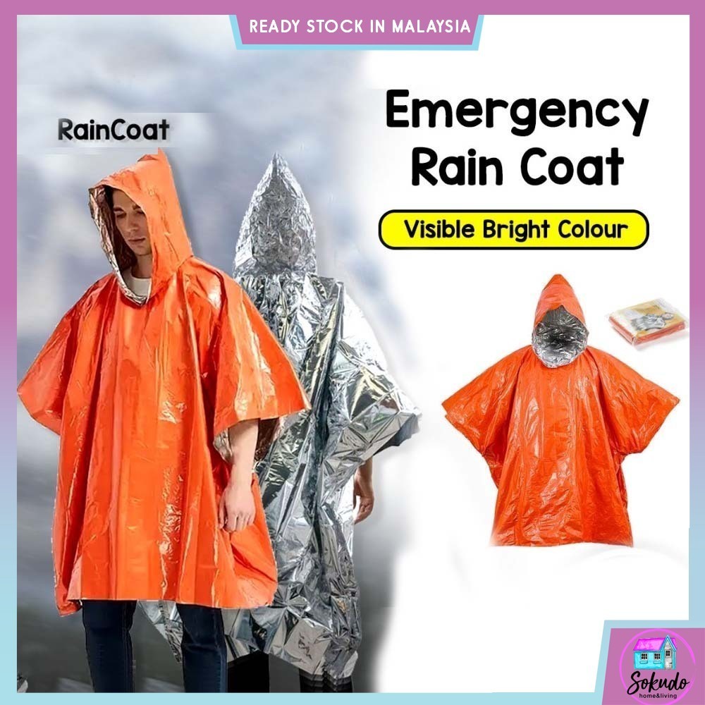 Emergency Rain Coat Outdoor Survival Sleeping Bag Hiking Camping ...