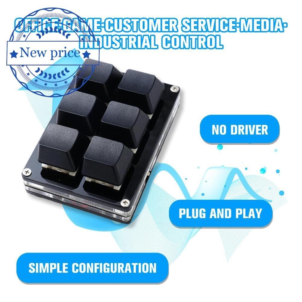 Mini Black Keyboard With 6 Customizable Shortcut Keys Mechanical ...