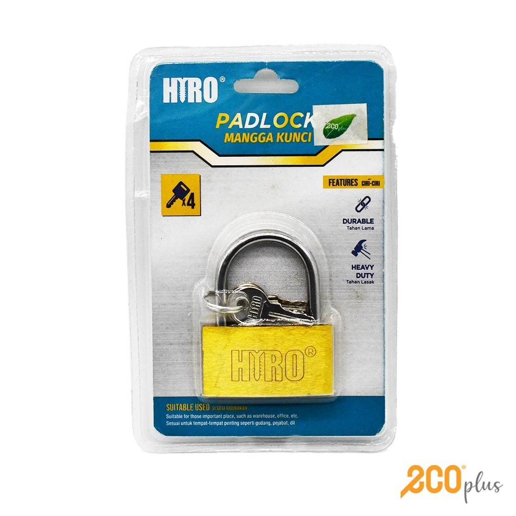 Hiro Brass Padlock 50mm (2.5cm x 12cm x 19cm) | Shopee Malaysia