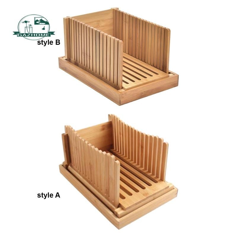 [Garende] Bamboo Bread Slicers Manual with Crumb Toast Cutter Folding ...