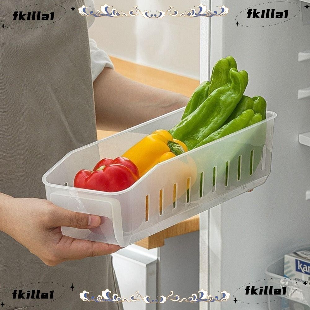 FKILA Divided Storage Box, Drawer Style Easy-Pull Refrigerator Storage ...