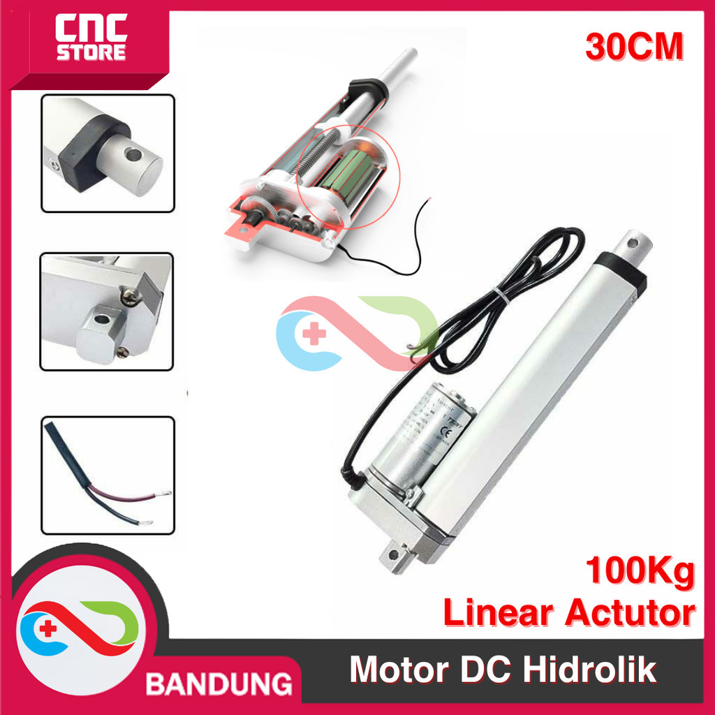 Linear ACTUATOR MOTORCYCLE DC 12V-24V HYDRAULIC HYDRAULIC 300MM 1000N ...